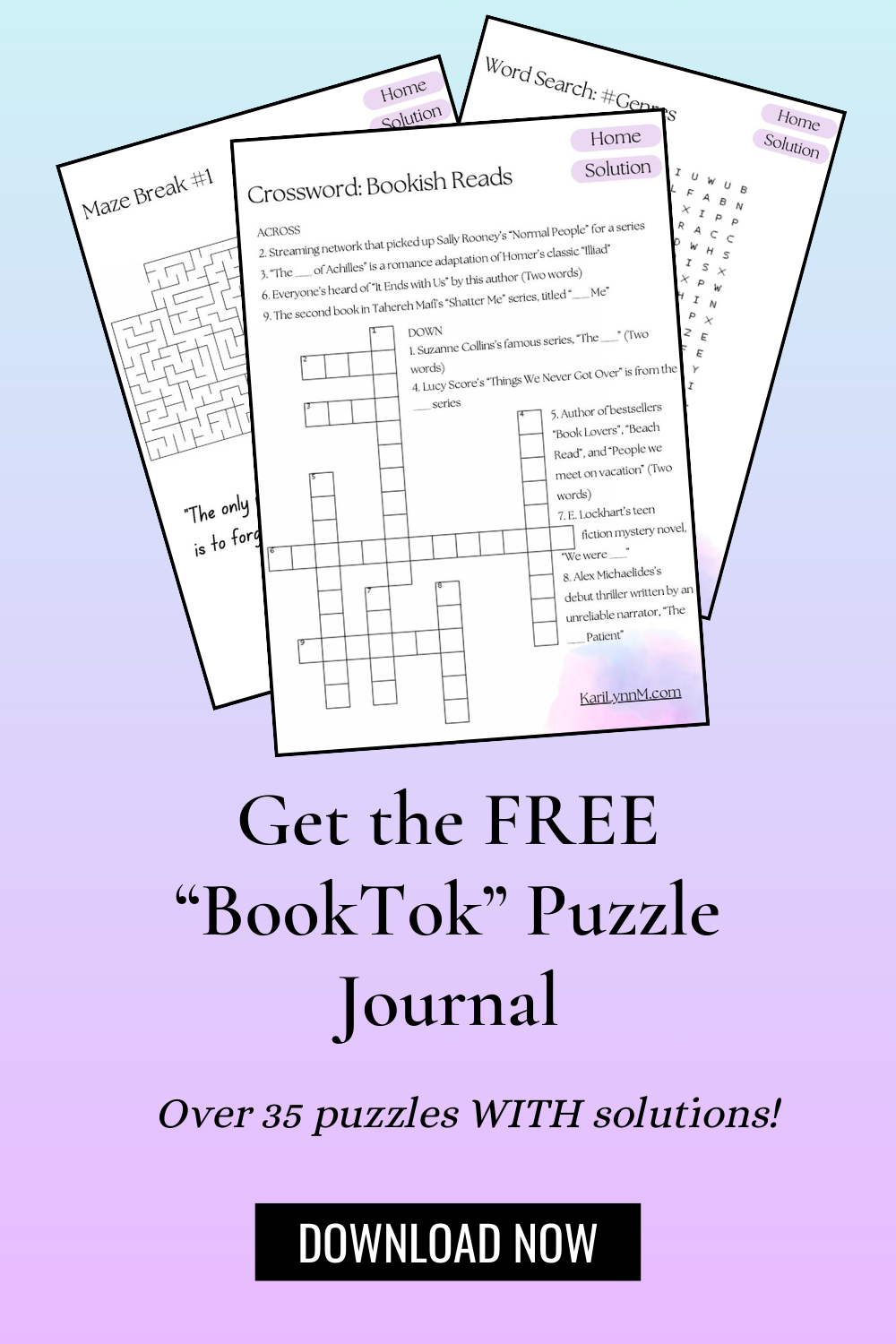 Get a FREE “BookTok” Puzzle Book! – Kari Lynn M.