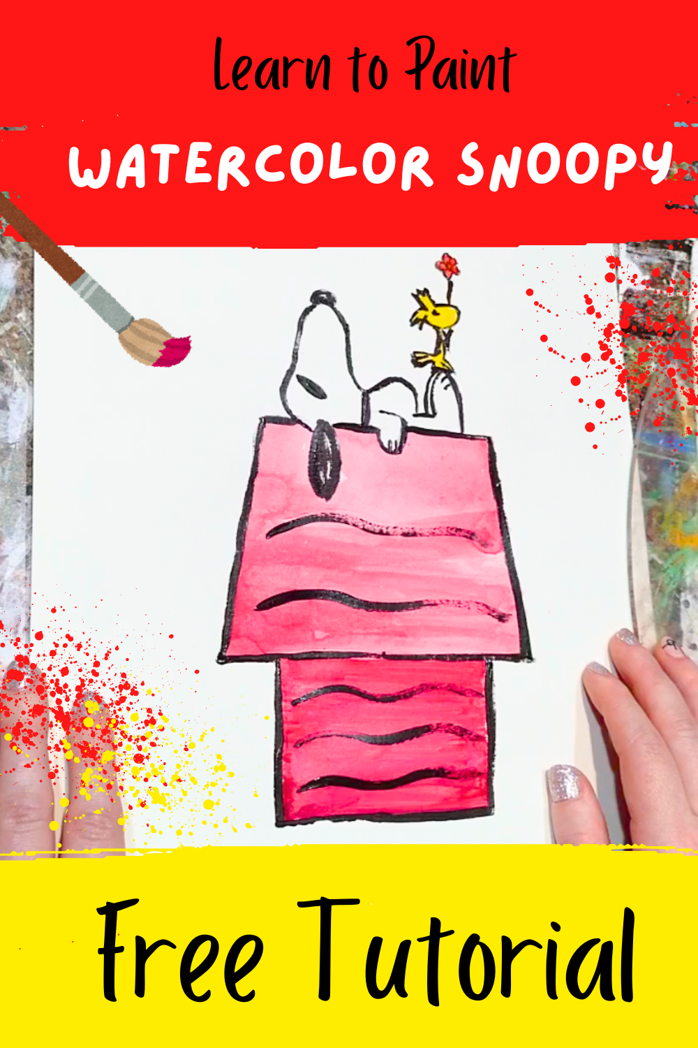 Draw & Paint “Snoopy” | Free Painting Class for Beginners – Kari Lynn M.